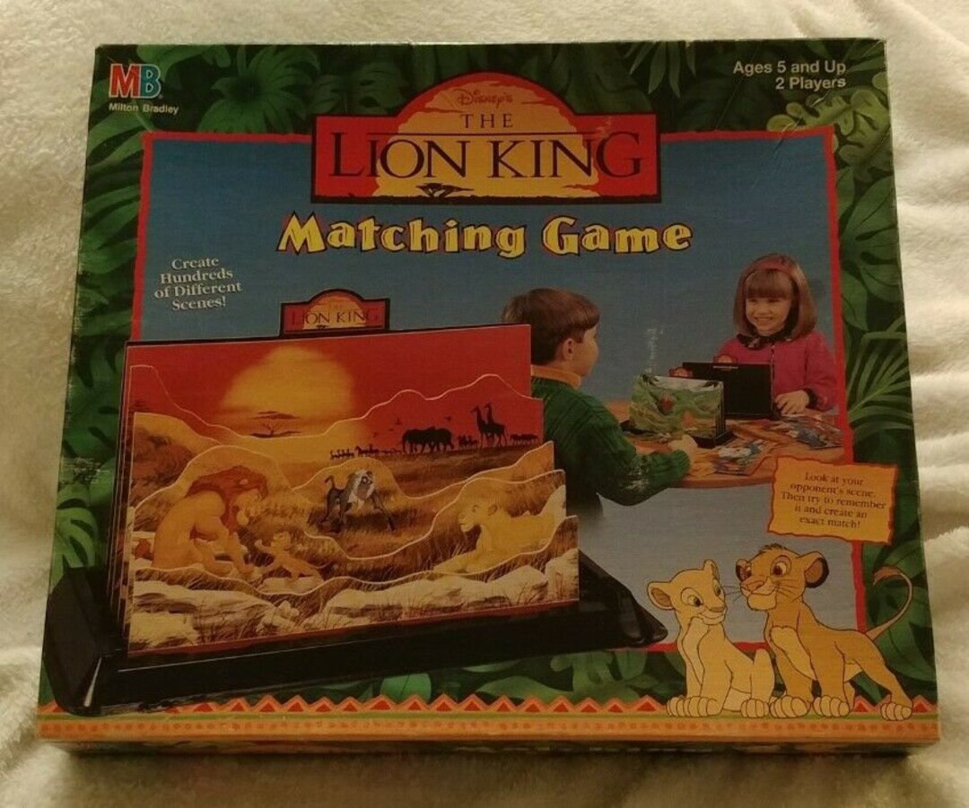 Vintage 1994 Lion King Matching Game by Milton Bradley #4427 - Complete ...