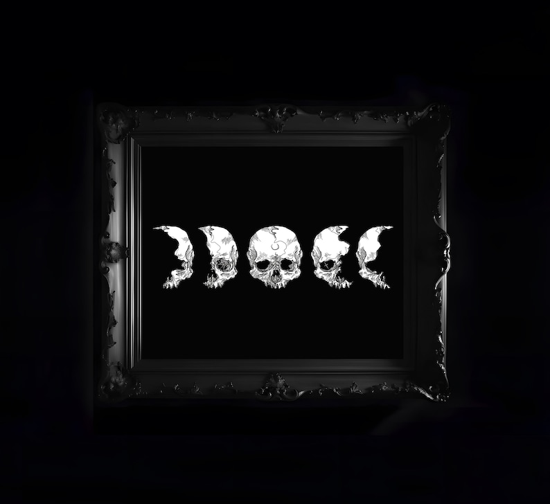 Phases Art Print Gothic, Alternative, Pastel Goth, Dark Moon Phase ...