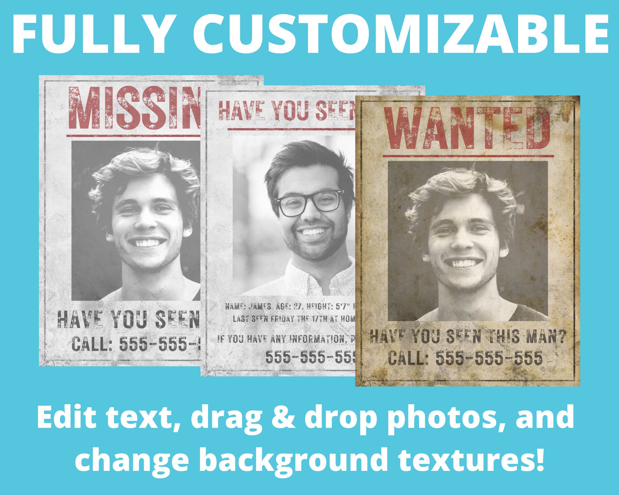 Editable Missing Poster Prop No Software Required - Etsy