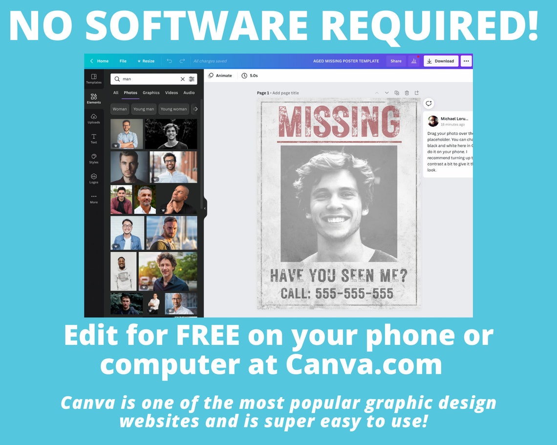 Editable Missing Poster Prop No Software Required - Etsy