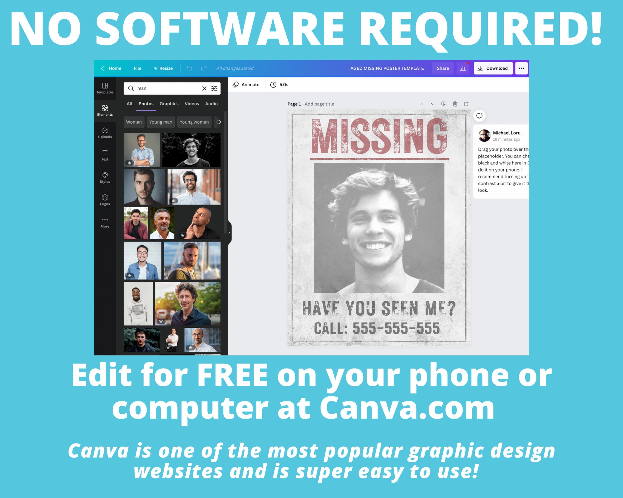 Editable Missing Poster Prop No Software Required - Etsy