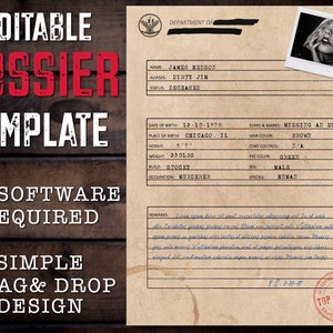 Editable Dossier Template No Software Required Edit in - Etsy