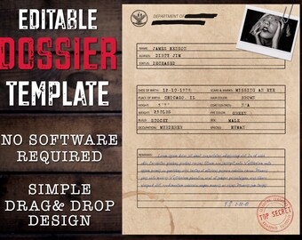 Spy Dossier Template - Etsy Ireland