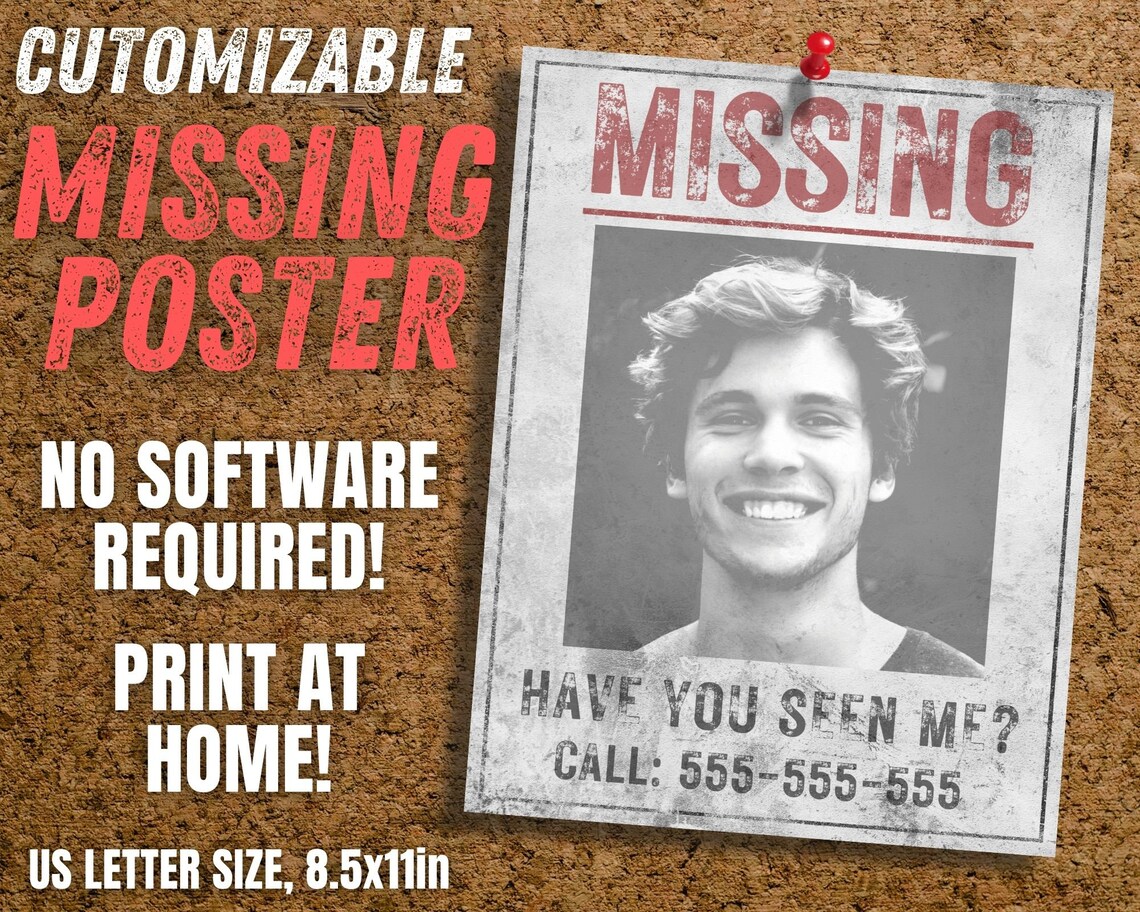 Editable Missing Poster Prop No Software Required - Etsy