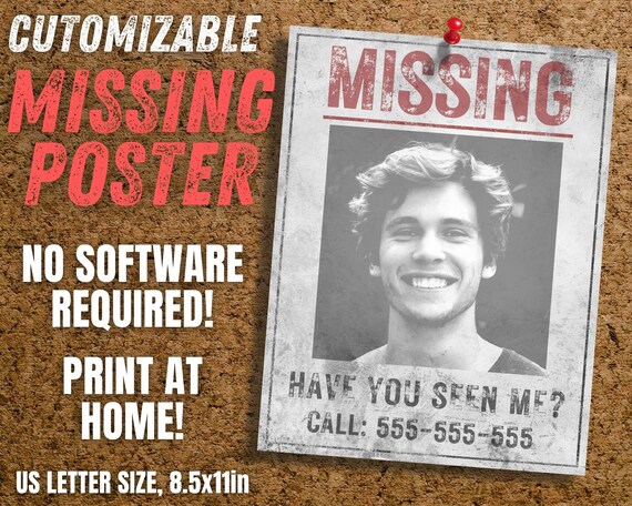 Editable Missing Poster Prop No Software Required - Etsy