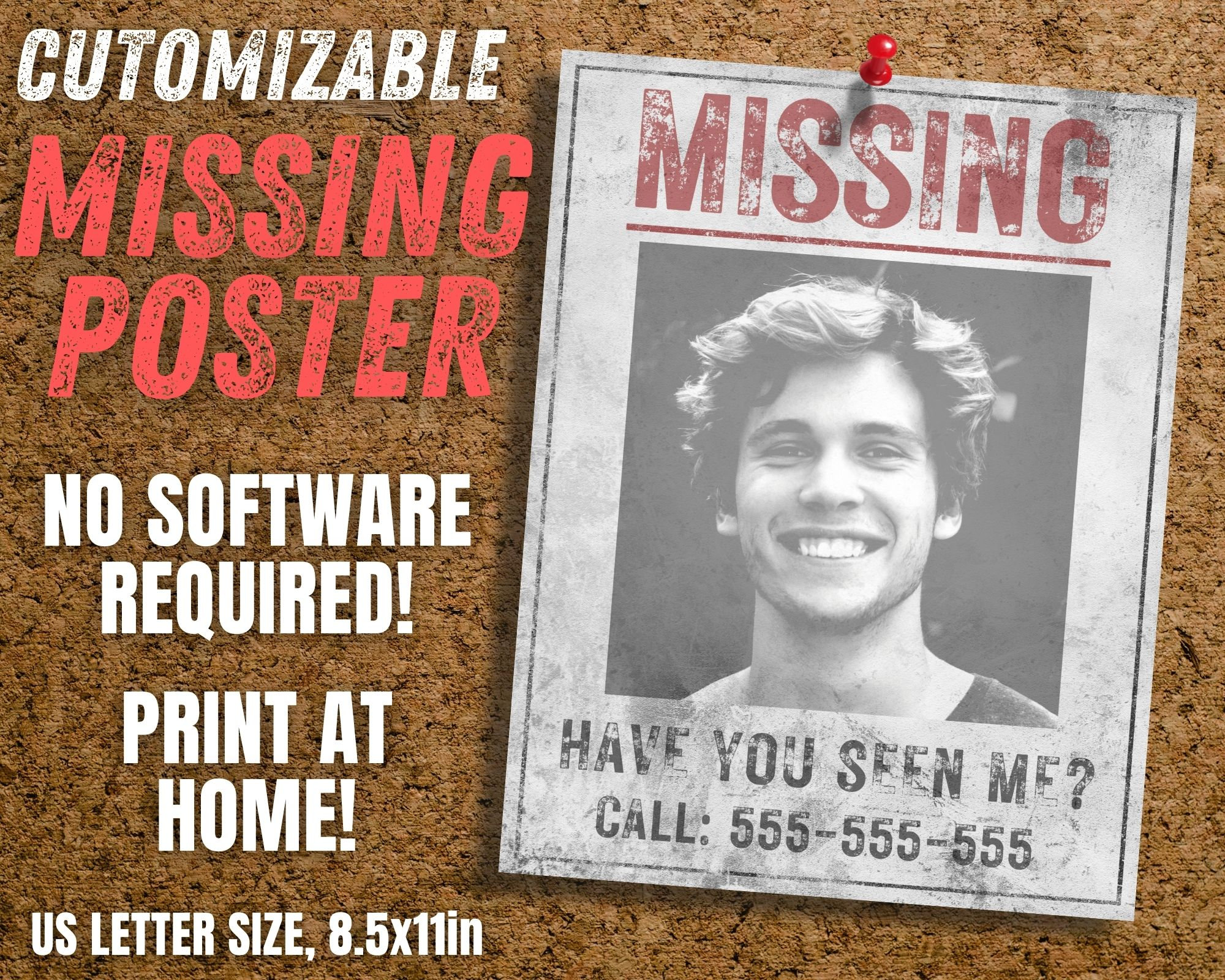 Editable Missing Poster Prop No Software Required - Etsy