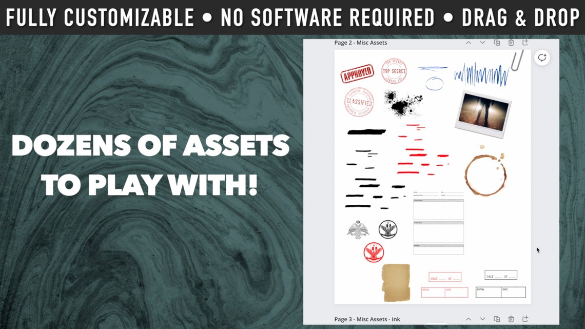 Editable Dossier Template No Software Required Edit in - Etsy