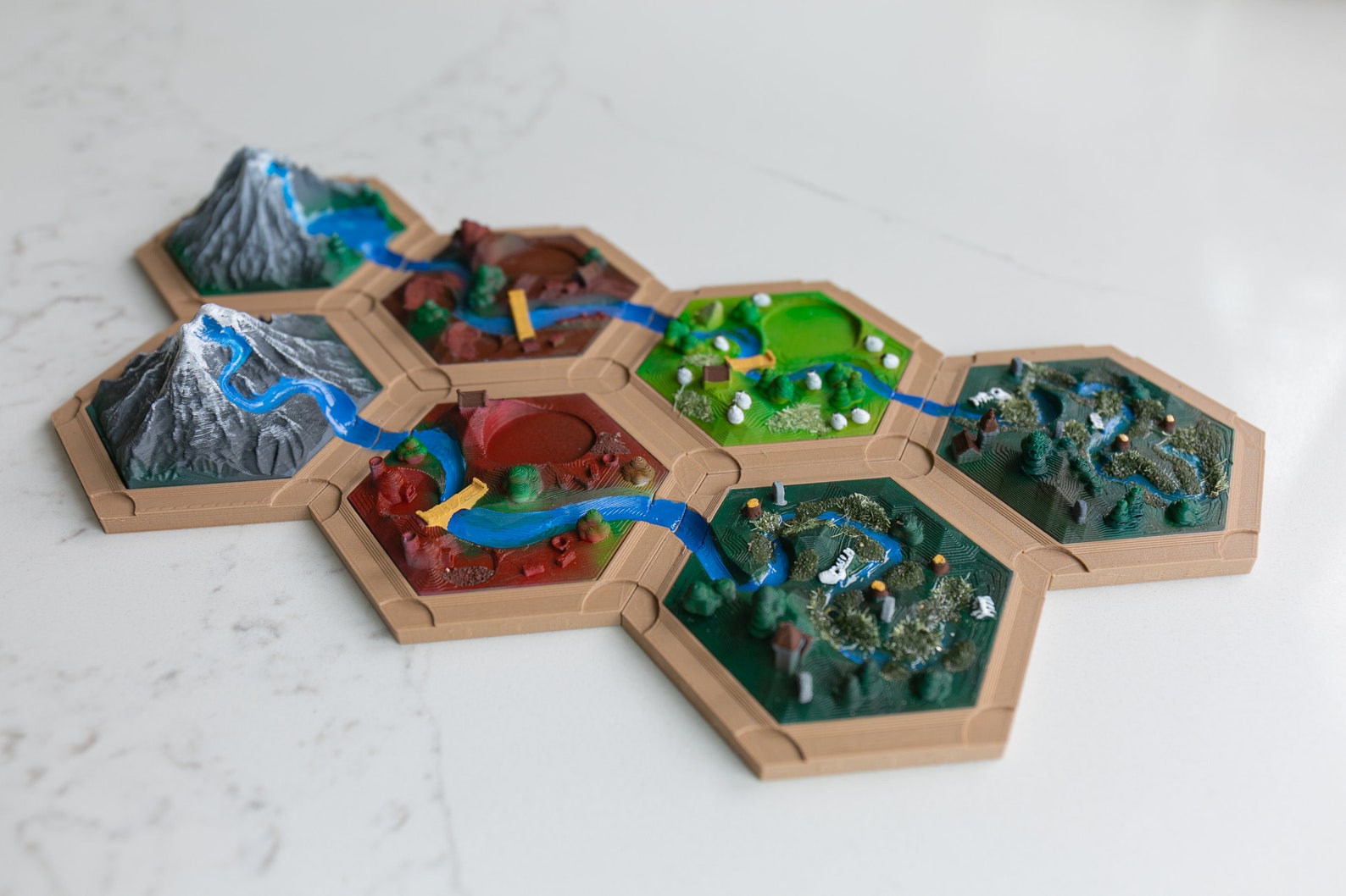 3D Printed Catan Boards for Scenario the Rivers of Catan | Etsy