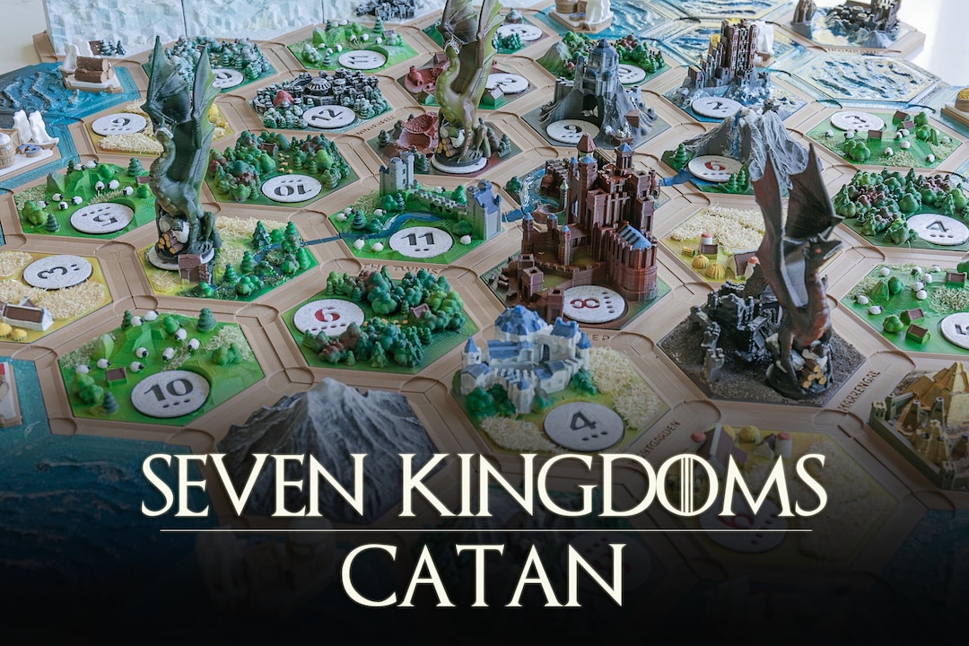 3D Printed Custom Catan Tiles - Castles of Seven Kingdoms - Etsy