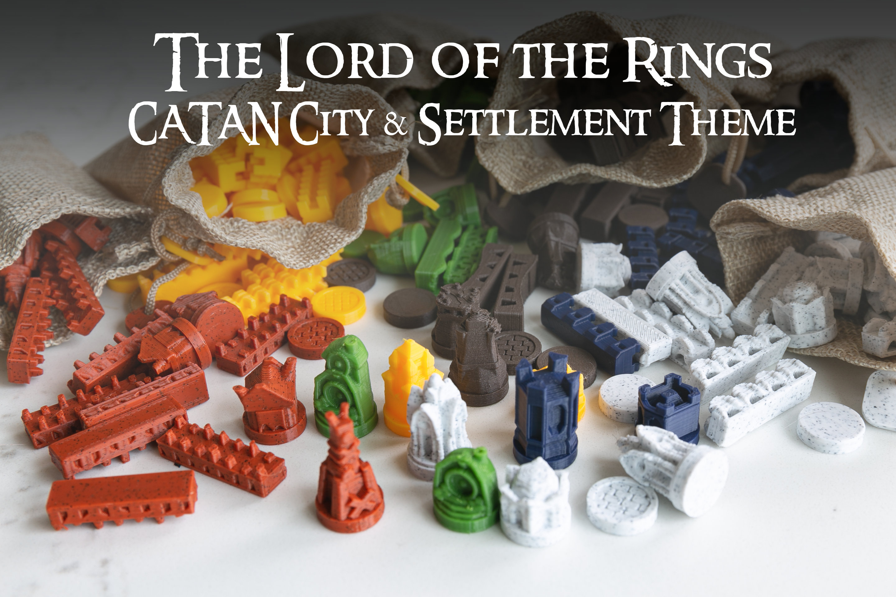 3D Printed Custom Catan City & Settlement - the Lord of the Rings ...