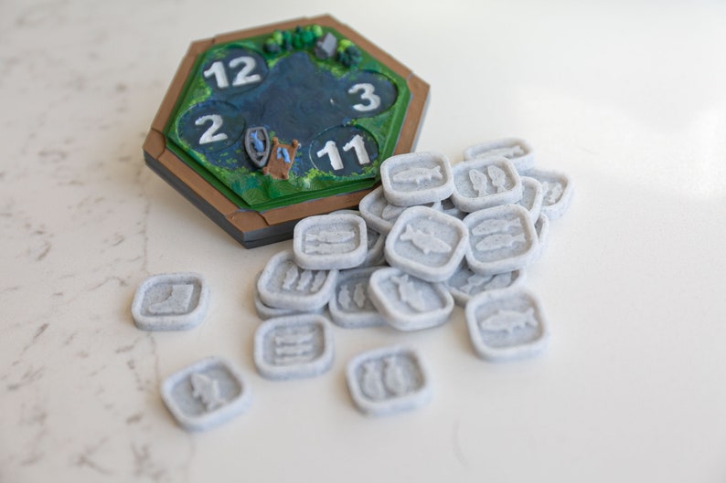 3D Printed Plastic Fish Tokens Lake Tiles for the Fisherman of - Etsy