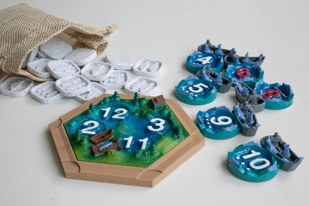 3D Printed Plastic Fish Tokens Lake Tiles for the Fisherman of CATAN - Etsy