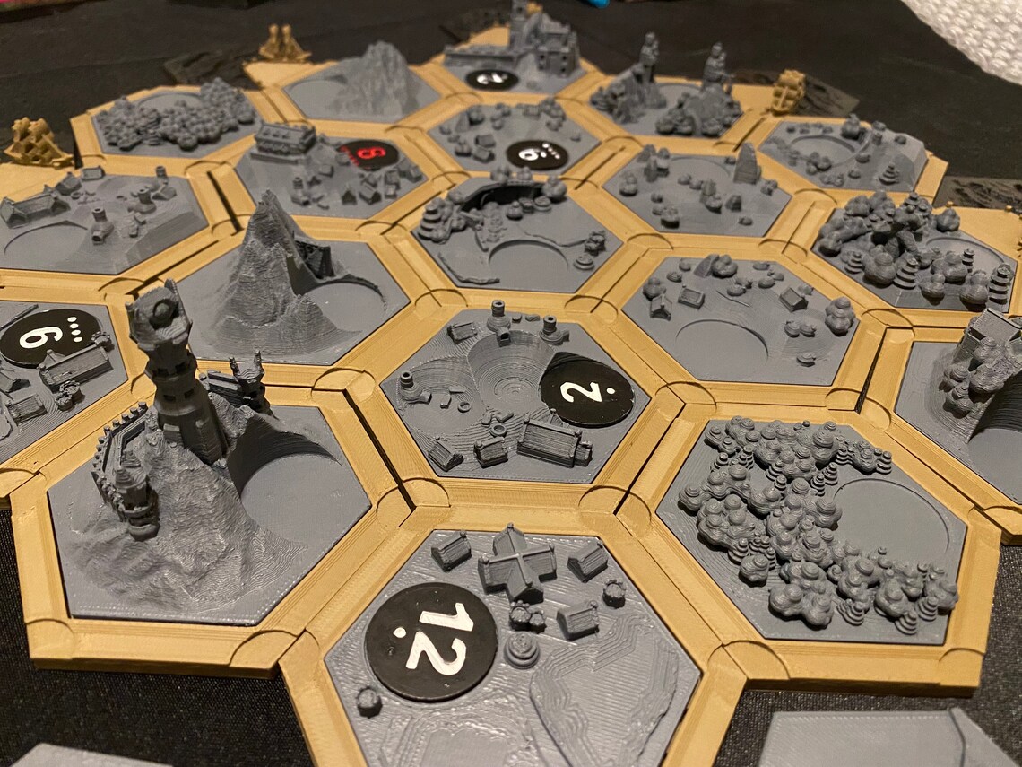 3D Printed Custom Catan Tiles the Lord of the Rings Themed | Etsy