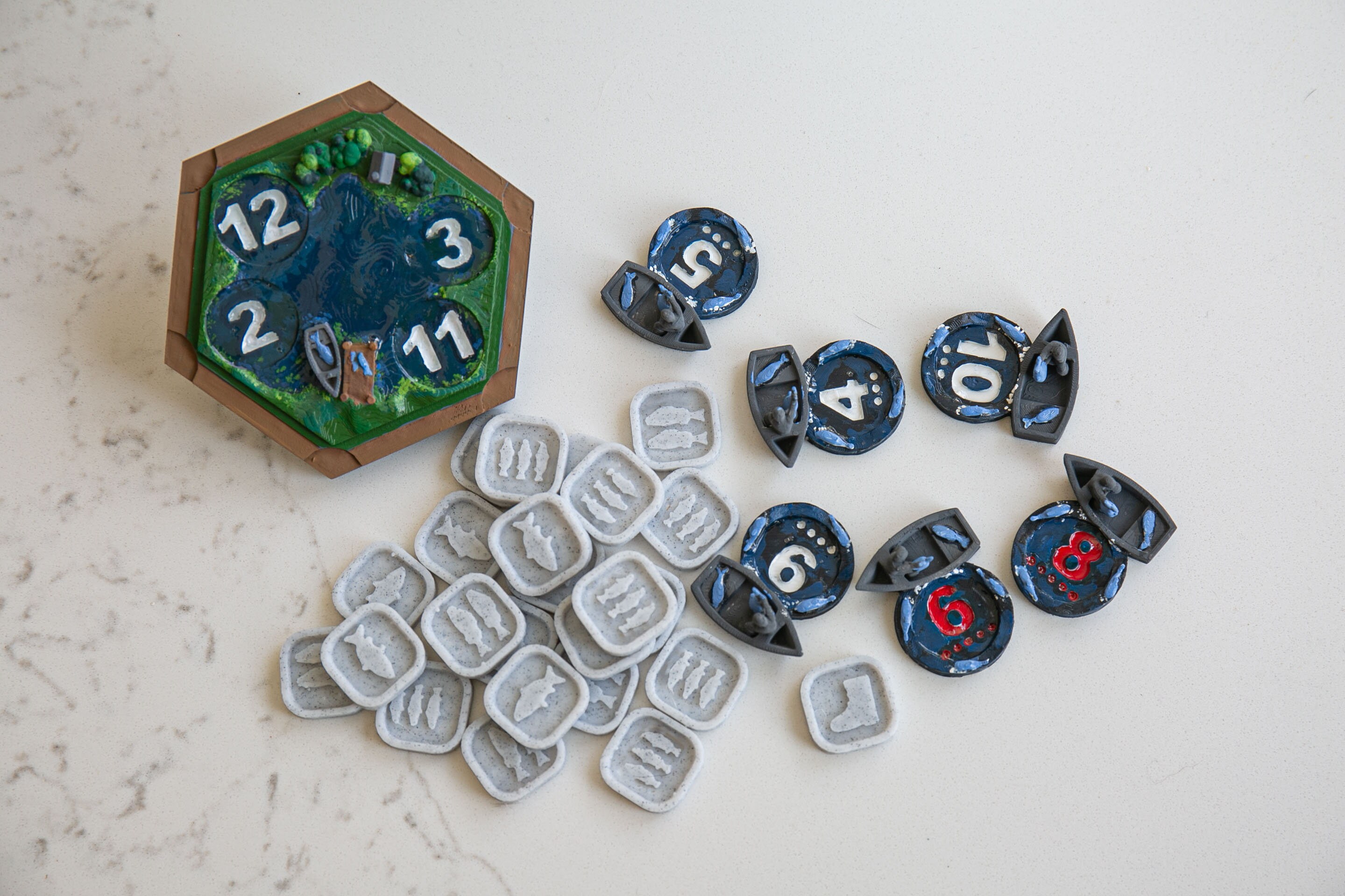 3D Printed Plastic Fish Tokens Lake Tiles for the Fisherman of - Etsy