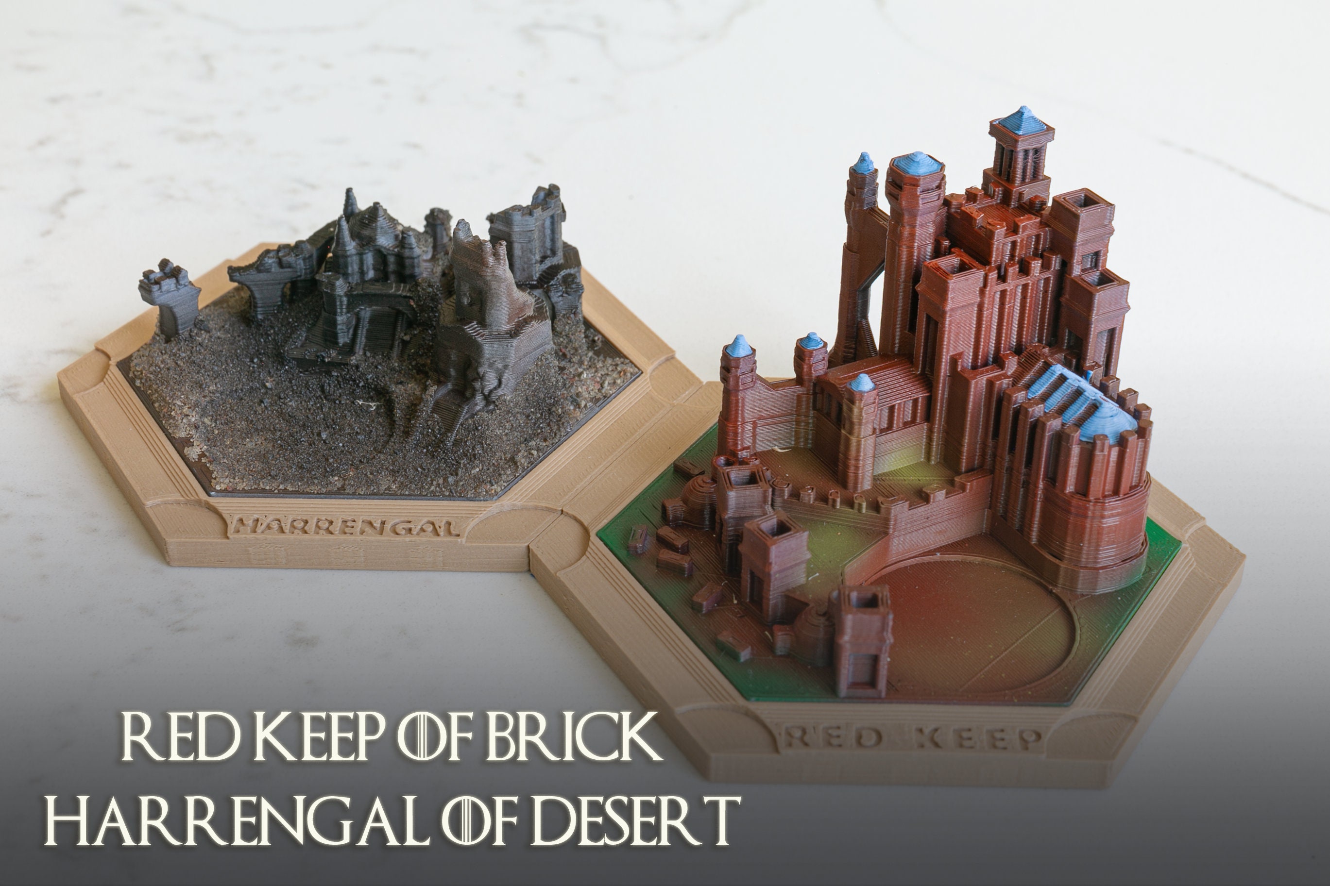3D Printed Custom Catan Tiles - Castles of Seven Kingdoms - Etsy