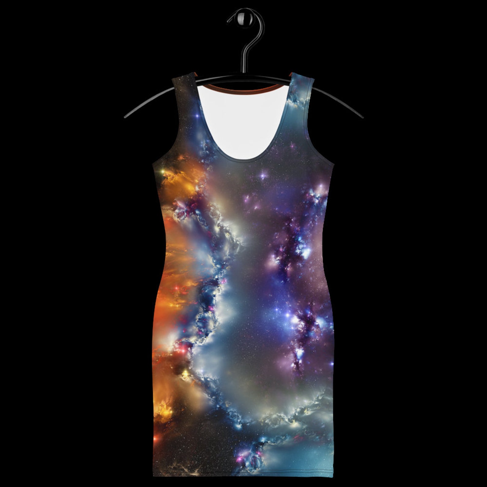 Rainbow Nebula Dress, Space Dress, Unique Summer Dress, Fitted Dress ...