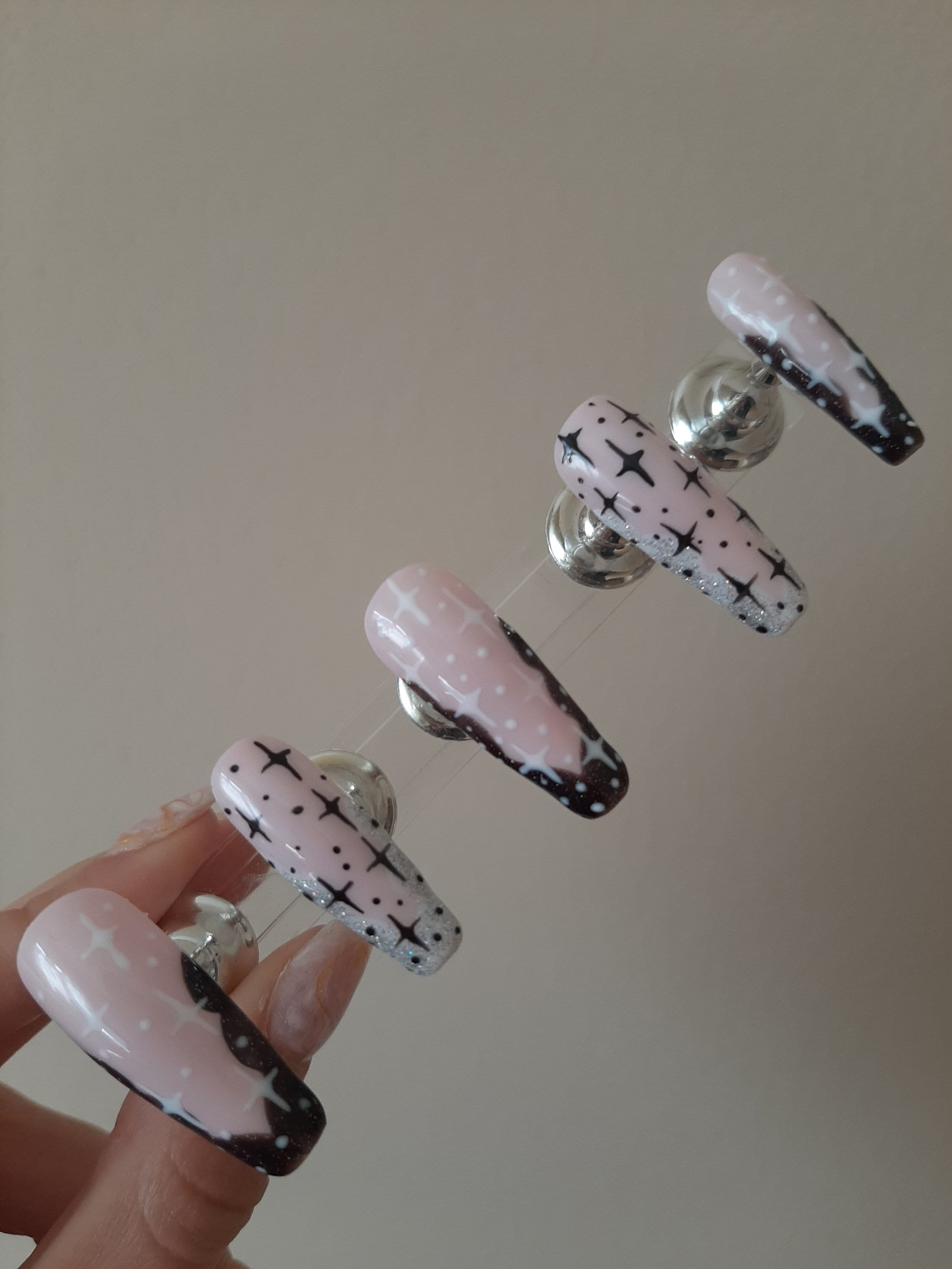 Galaxy Starry Sky Press on Nails | Handmade Celestial Nail Art | Custom ...
