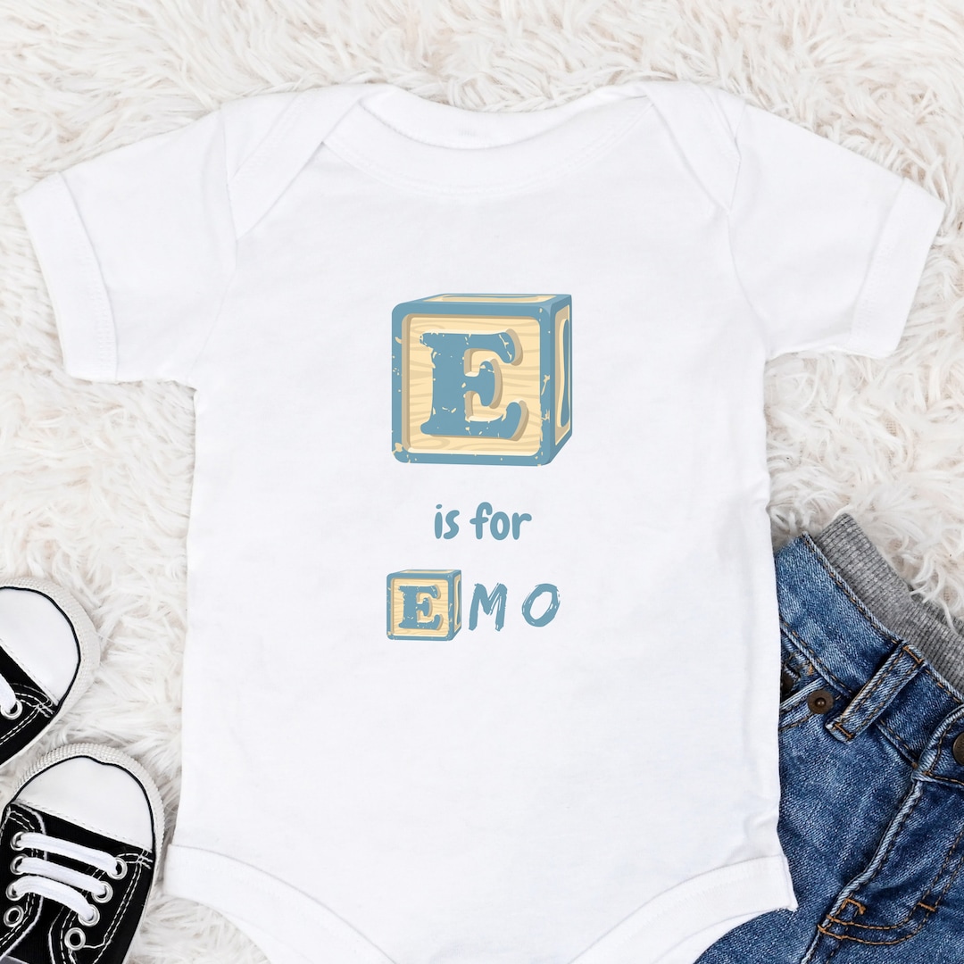 E is for Emo Kid Bodysuit Elder Emo Baby Shower Gift Emo Baby Gift Baby ...