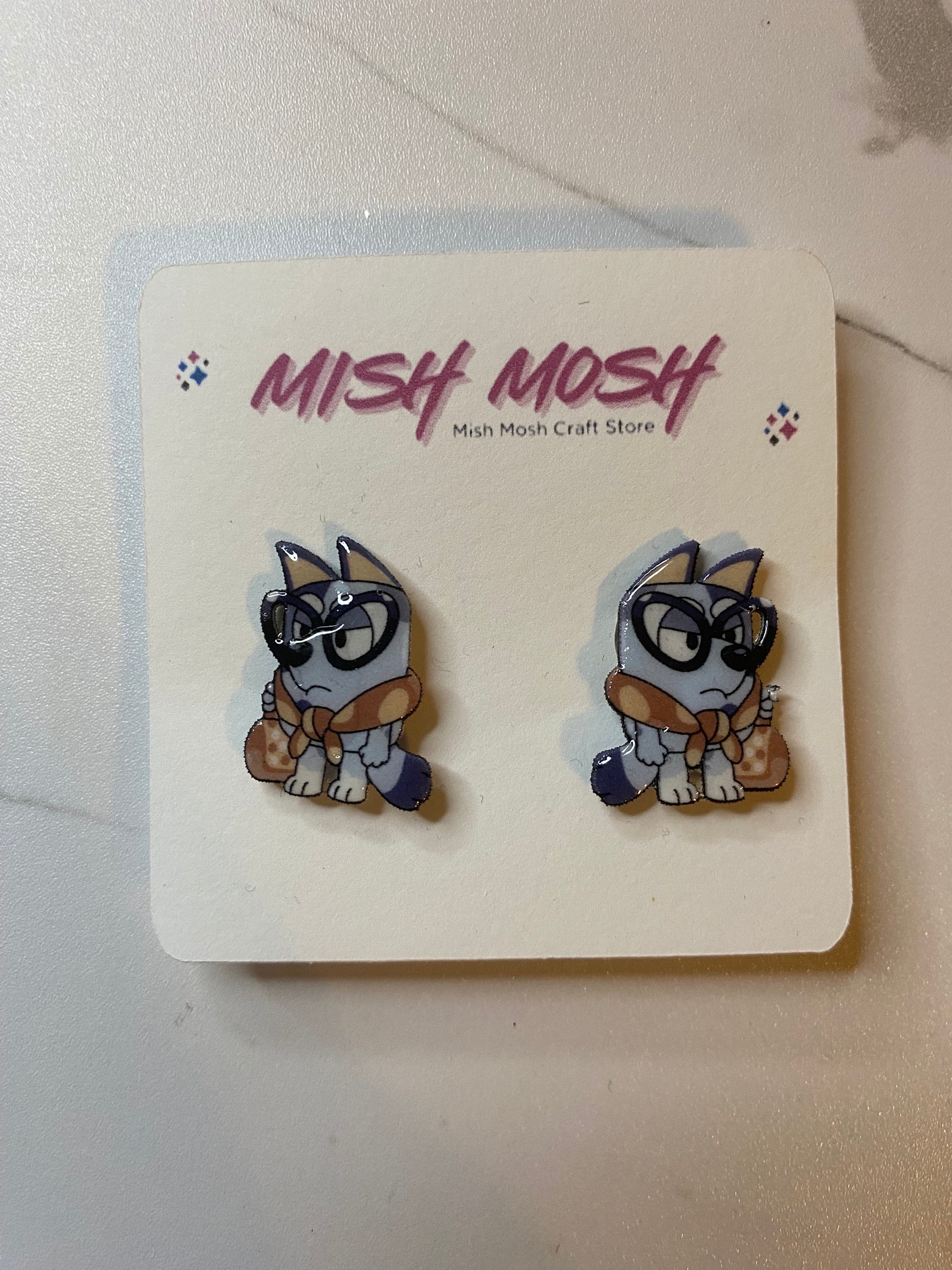 Bluey Stud Earrings Bluey Bingo Clip on Earrings Muffin Unicorse ...