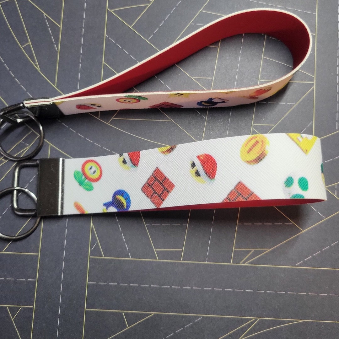Super Mario Faux Leather Keychain - Mario Kart Key Fob Wristlet ...