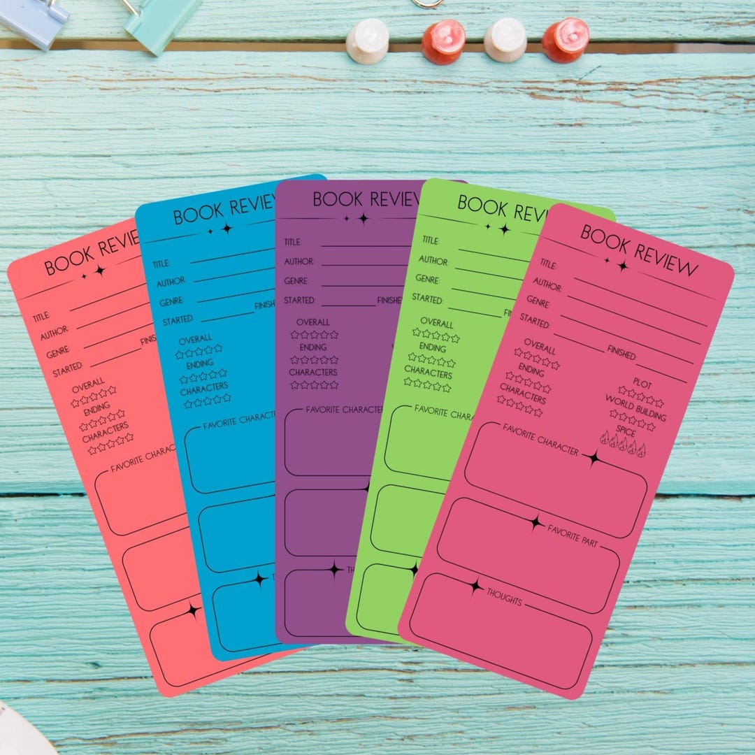 Book Review Bookmarks: Writable Set for Book Club - Etsy