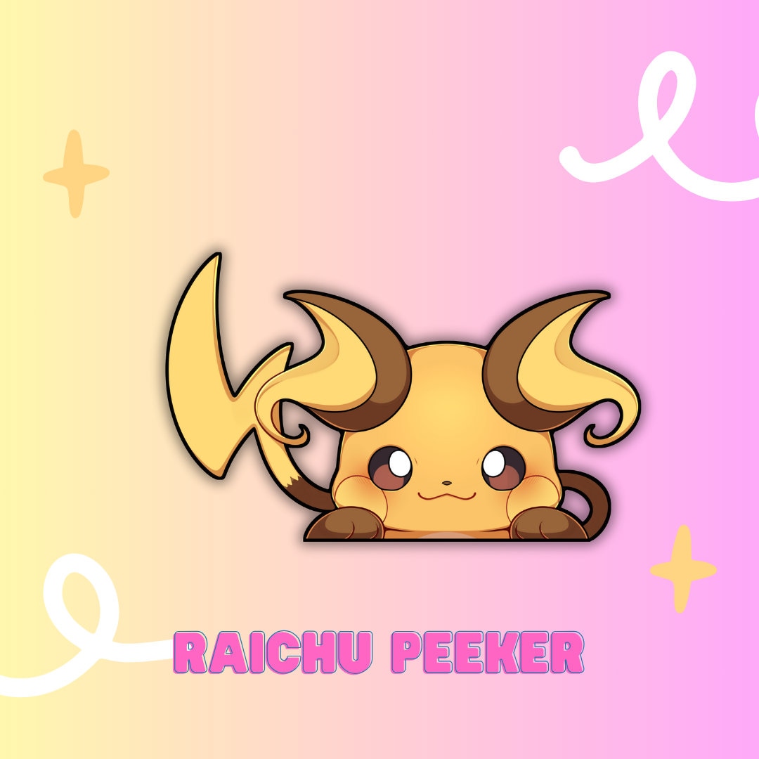 Raichu Pokemon Peeker Vinyl Sticker Trendy Pokemon Decal for Laptops ...