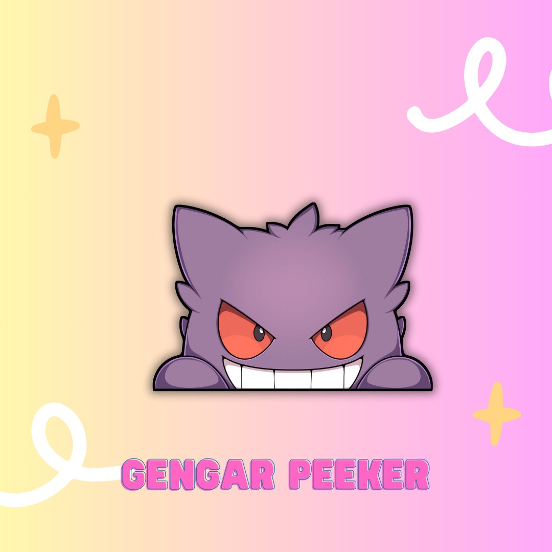 Gengar Pokemon Peeker Vinyl Sticker Trendy Pokemon Decal for Laptops ...