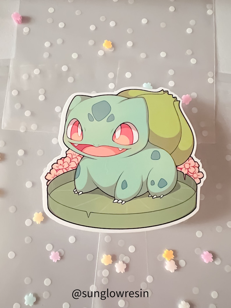 Bulbasaur on a Lily Pad Vinyl Sticker Pokemon Stickers - Etsy