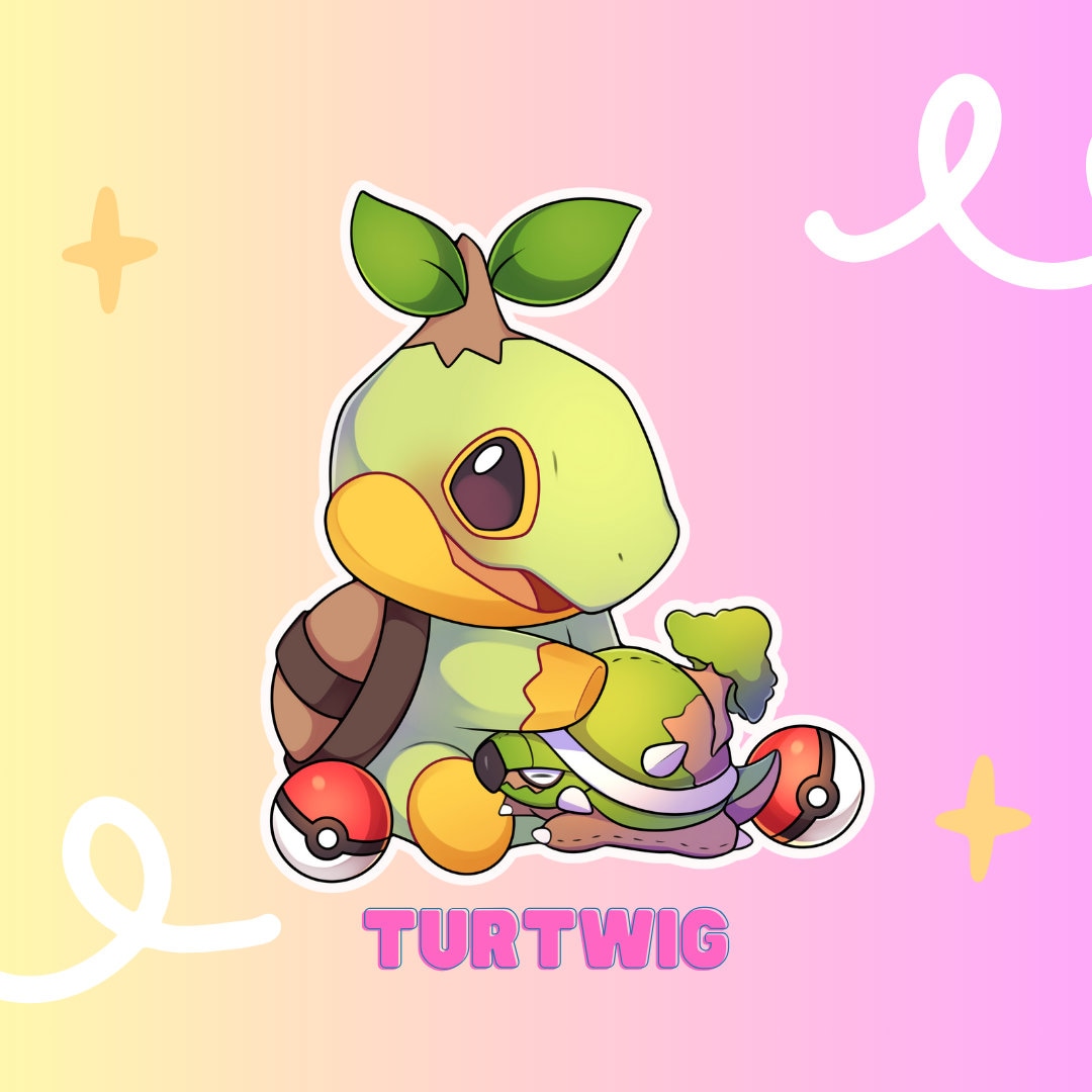 Turtwig and Torterra Vinyl Sticker Trendy Pokemon Decal for Laptops ...