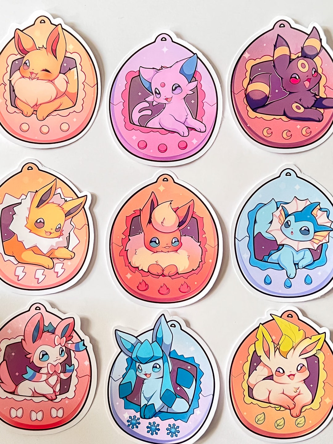 Eeveelution Stickers - 9 Stickers - Eevee, Jolteon, Vaporeon, Flareon ...