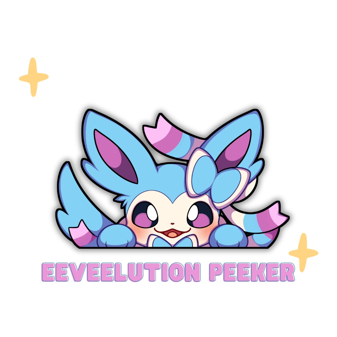 Shiny Sylveon Peeker Vinyl Sticker Trendy Pokemon Decal for Laptops ...