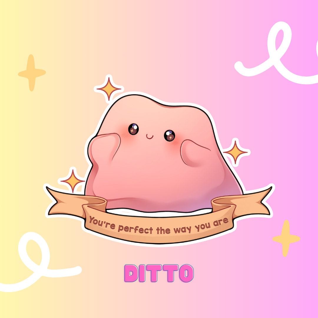 Ditto Pokemon Sticker Vinyl Sticker Trendy Pokemon Decal for Laptops ...