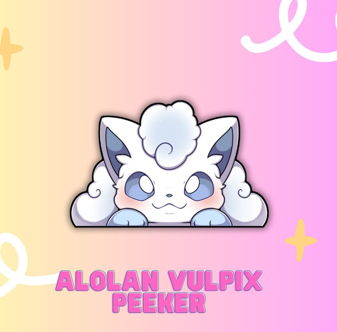 Alolan Vulpix Peeker Vinyl Sticker Trendy Pokemon Decal for Laptops ...
