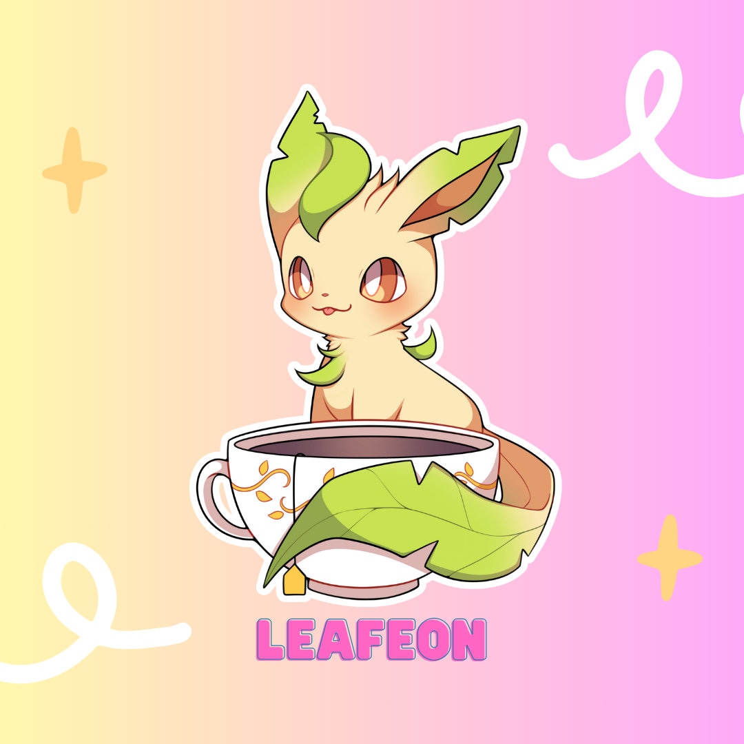Leafeon Pokemon Sticker Water Resistant and Durable Stickers for Water ...