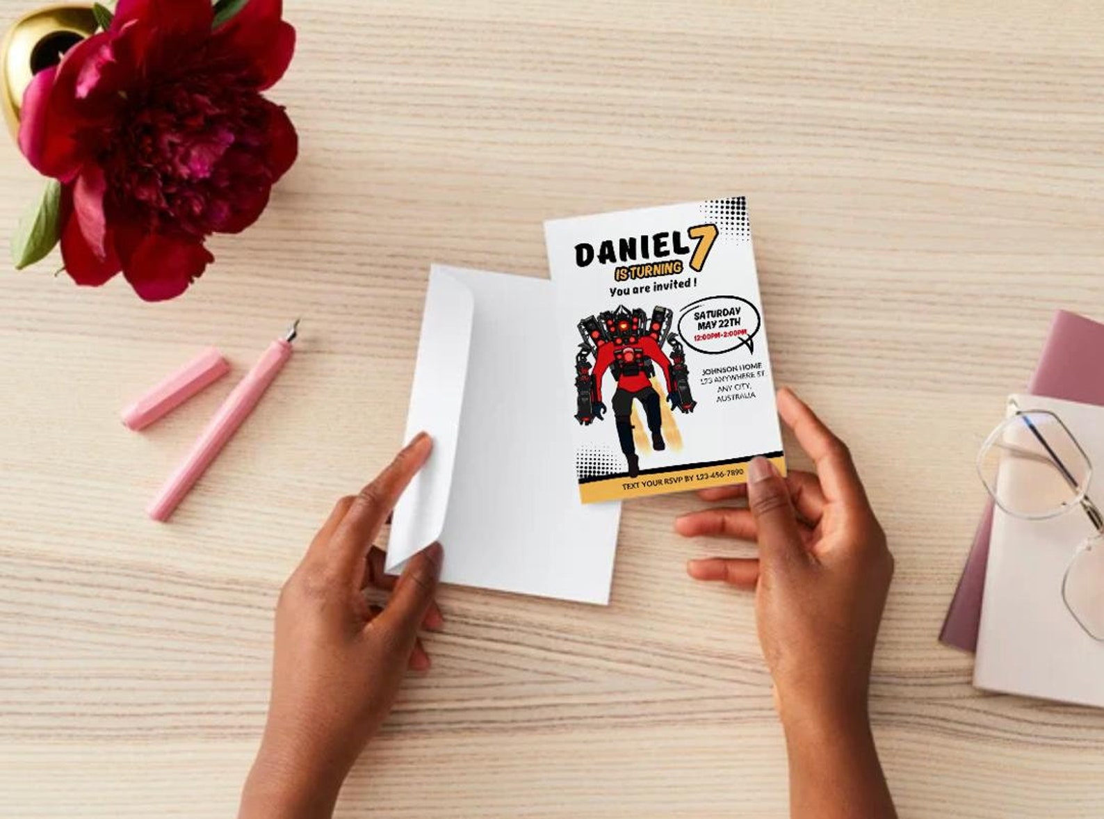 Upgraded Titan Cameraman Birthday Invitation Card Skibidi Toilet - Etsy