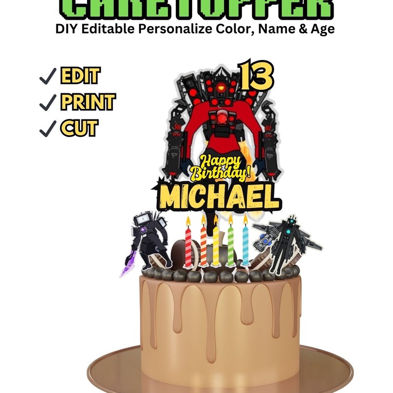 Skibidi Toilet Birthday Cake - Etsy