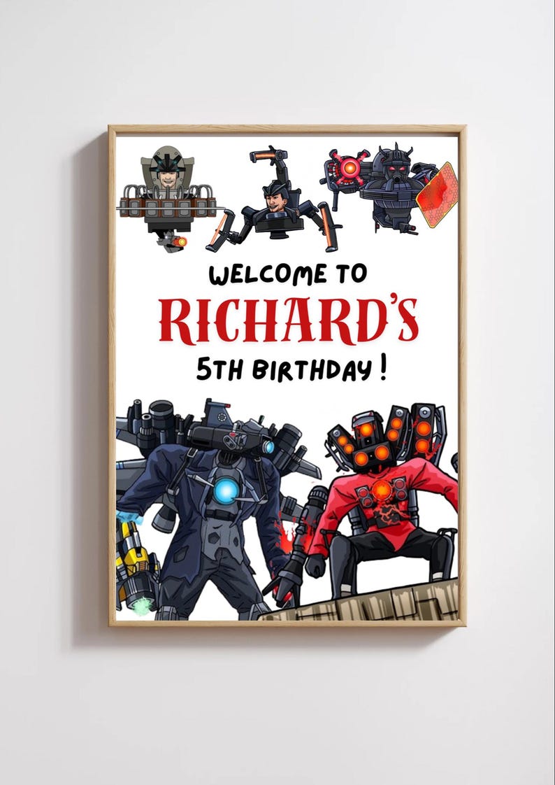 Editable Welcome Poster Birthday Skibidi Toilet - Etsy
