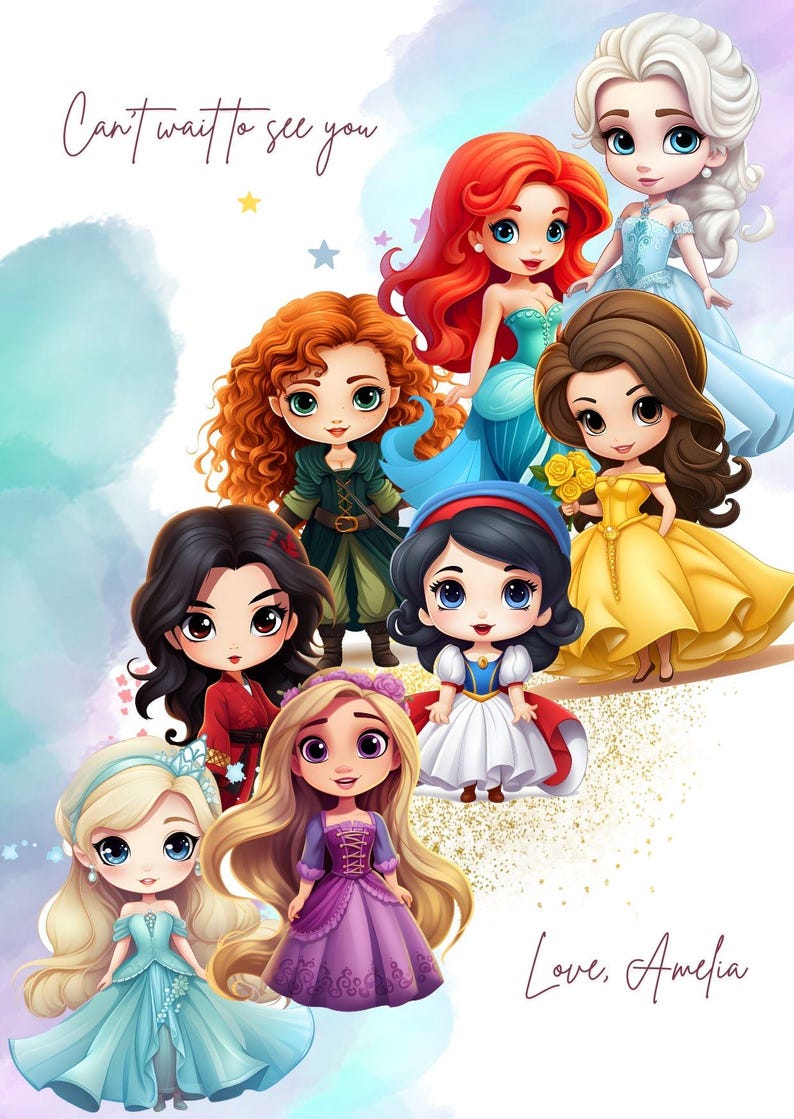 Editable Disney Princess Birthday Invitation for Girls, Kids Party ...