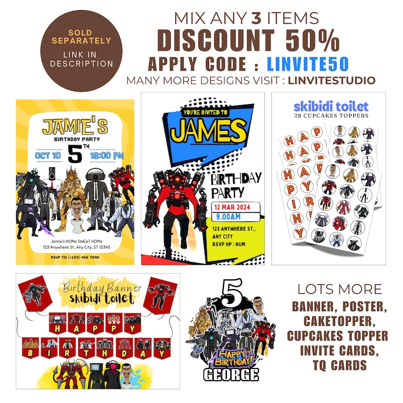 Skibidi Toilet Cupcakes Topper Birthday Party Skibidi Decorations - Etsy