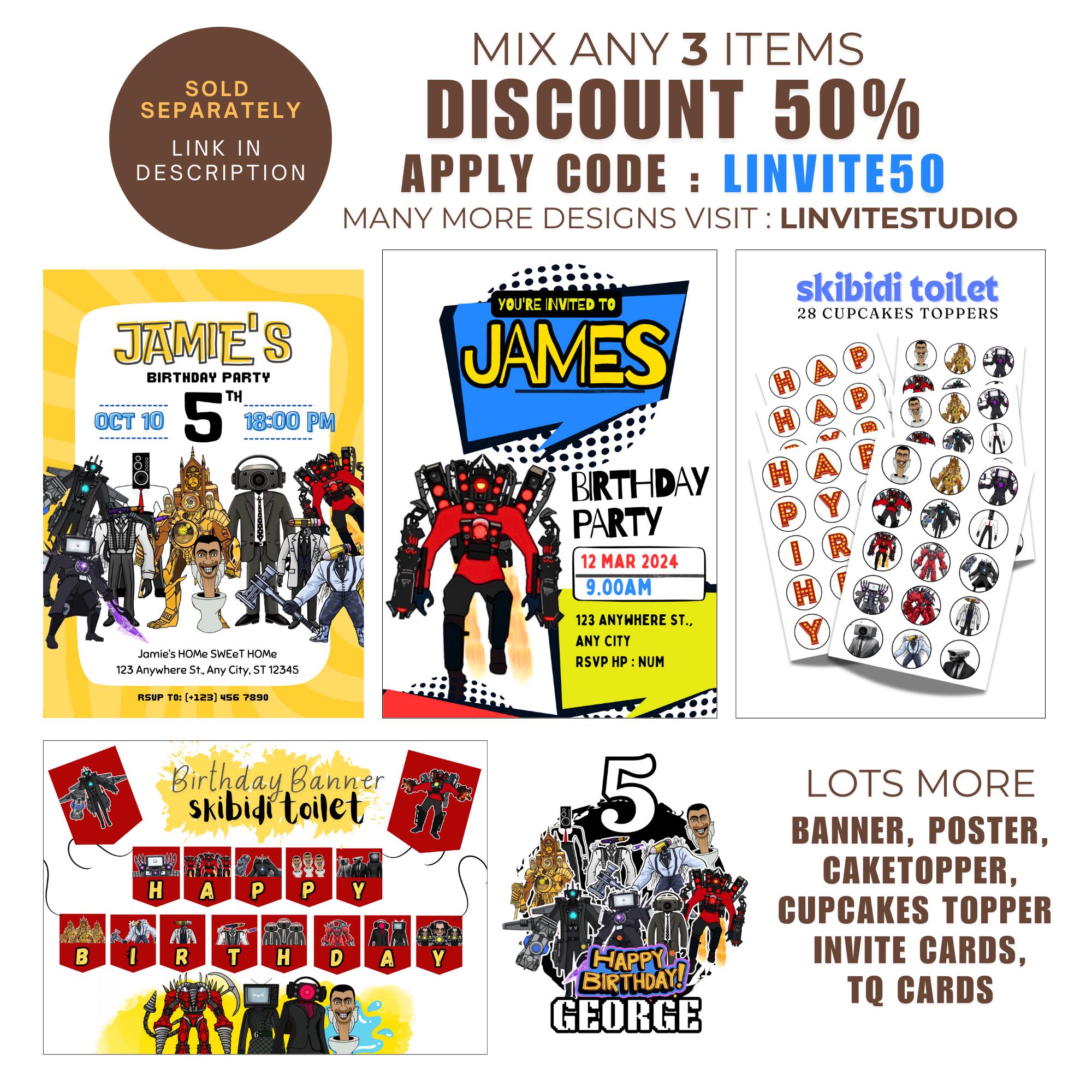 Skibidi Toilet Cupcakes Topper Birthday Party Skibidi Decorations - Etsy