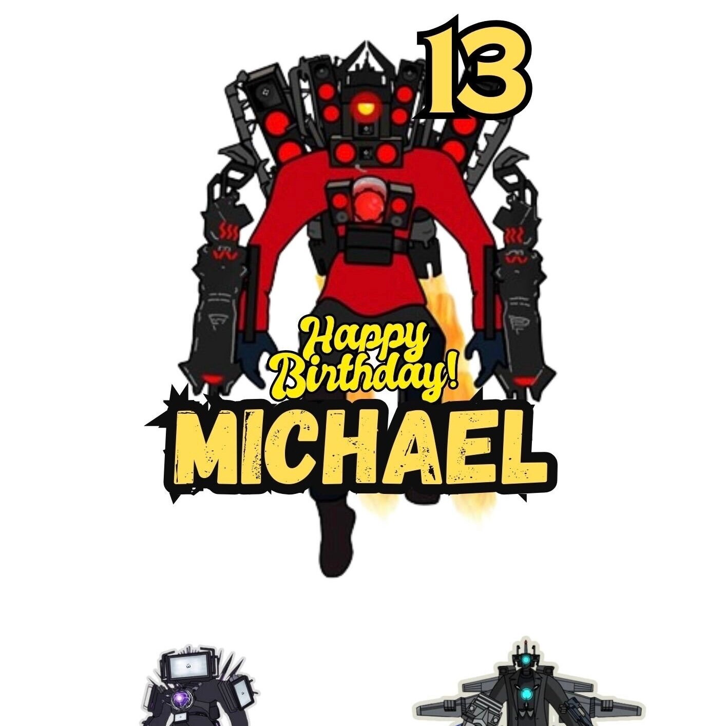Upgraded Titan Speakerman Cake Topper, Skibidi Toilet Birthday ...