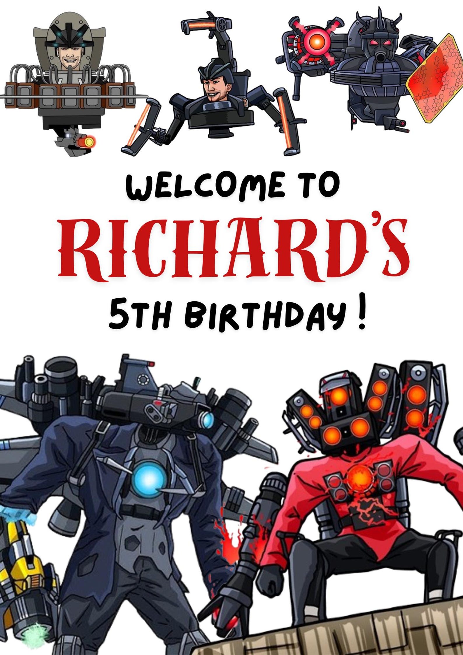 Editable Welcome Poster Birthday Skibidi Toilet - Etsy