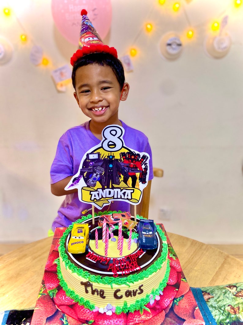 Editable Skibidi Cake Topper Birthday Party Decorations, Birthday Boy ...
