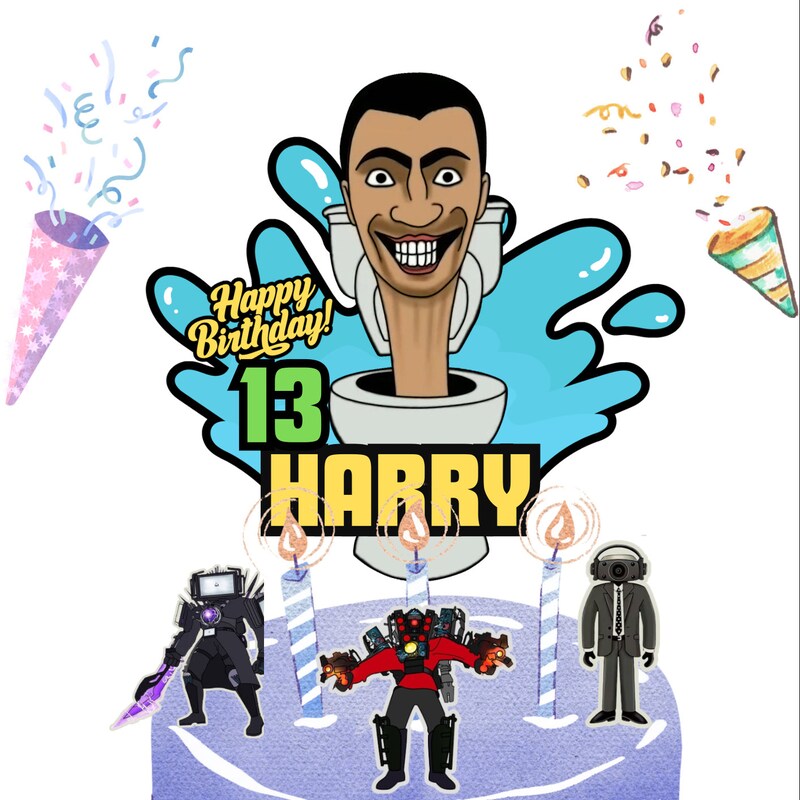 Skibidi Toilet Birthday Cake - Etsy