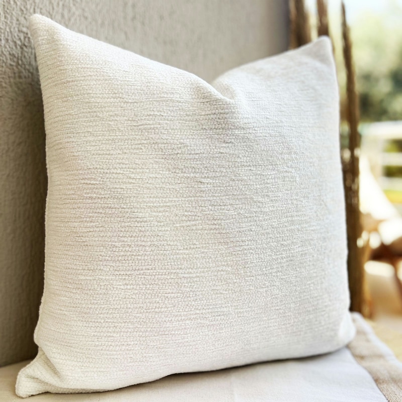 White Textured Pillow - Etsy