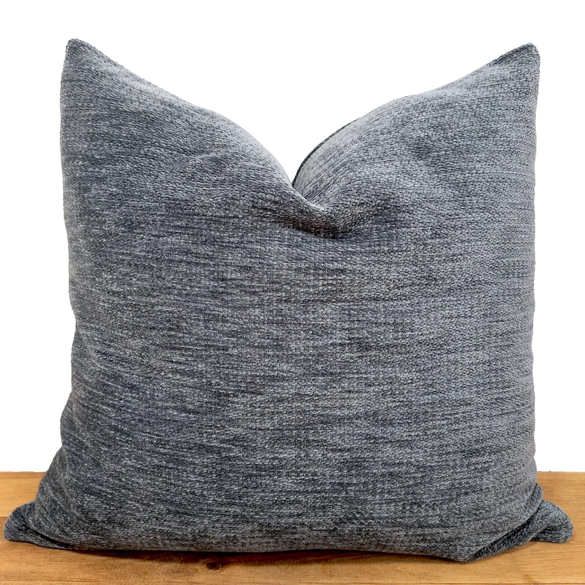 Smokey Blue Gray Pillow Covers, Boho Throw Pillow Case, Textured Euro ...