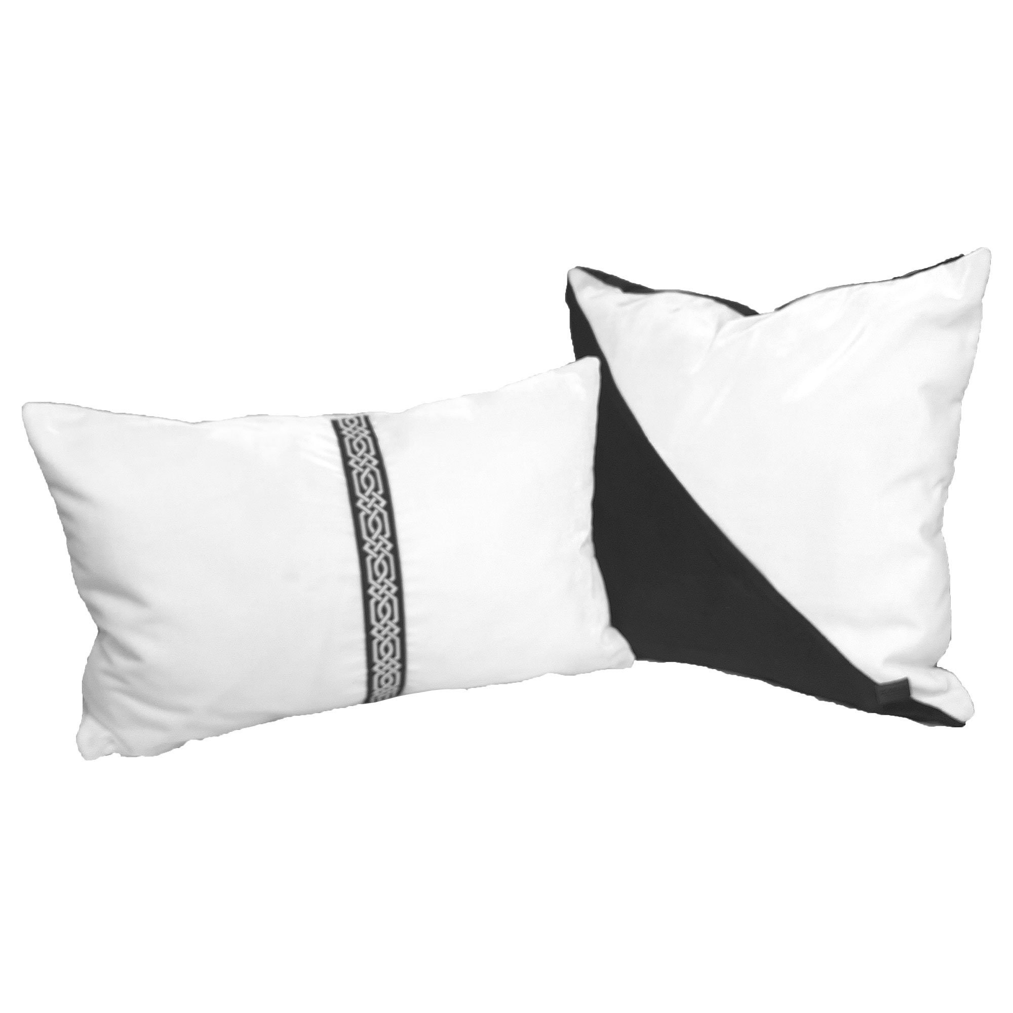 Black and White Velvet Pillow Cover, Diagonal Pillow Cover 18
