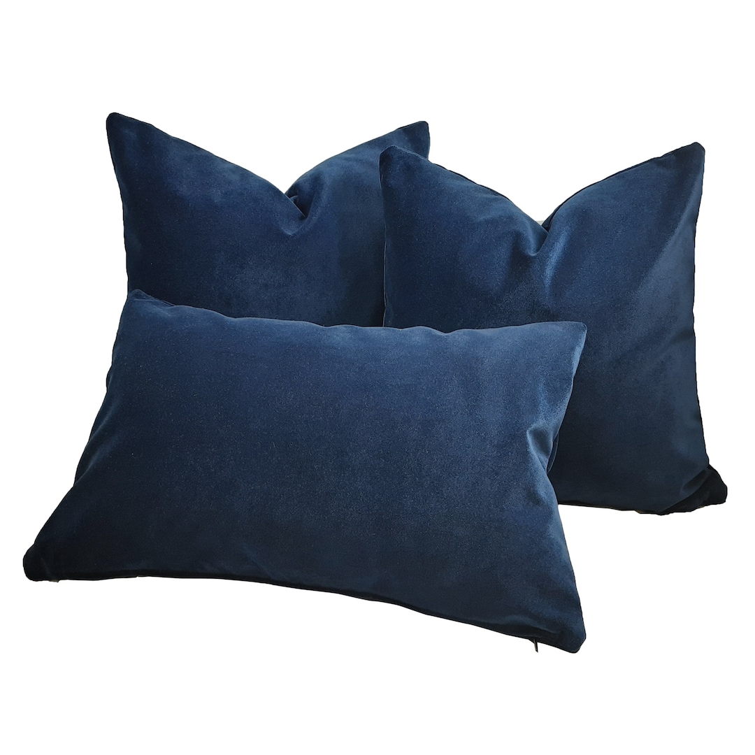 Navy Blue Solid Pillow Cover, Any Size, Dark Blue Decorative Throw ...