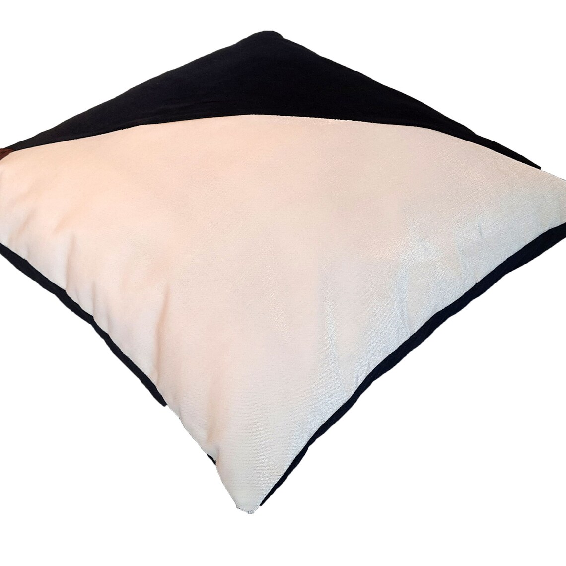 Black and White Velvet Pillow Cover, Diagonal Pillow Cover 18
