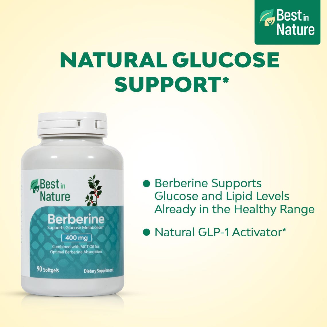 Berberine - Glucose Support Supplement - 400 Mg 90 Softgels - Etsy